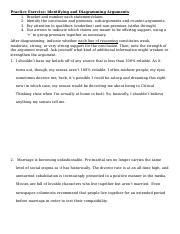 Identifying And Diagramming Arguments Practice Exercise Course Hero