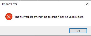 The File You Are Attempting To Import Has No Valid Report When Importing An Excel File