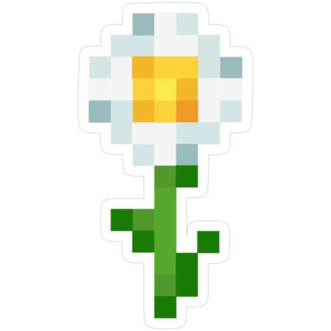 Minecraft Oxeye Daisy Sticker In 2025 Pixel Art Minecraft Pixel Art Minecraft Stickers