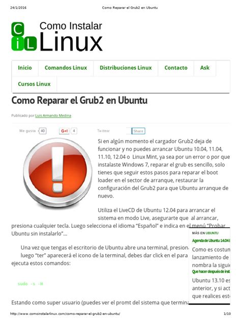 como reparar el grub2 en ubuntu pdf arranque software del sistema