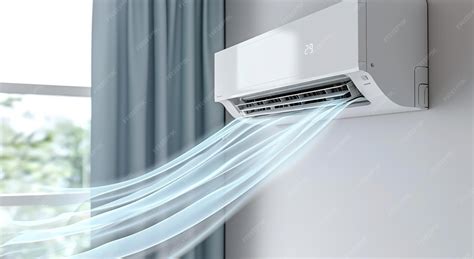 Close Up Of Air Conditioner Blowing A Cool Breeze In A Room Premium