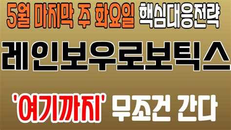 주식 레인보우로보틱스 레인보우로보틱스 주가전망 목표가 환상적인 상승세의 시작 주목하세요 Youtube