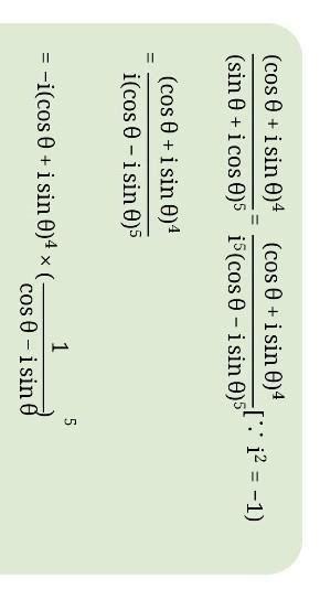 [cos∅ Isin∅]⁸ Cos R 2∅ Isin12∅[sin∅ Icos∅