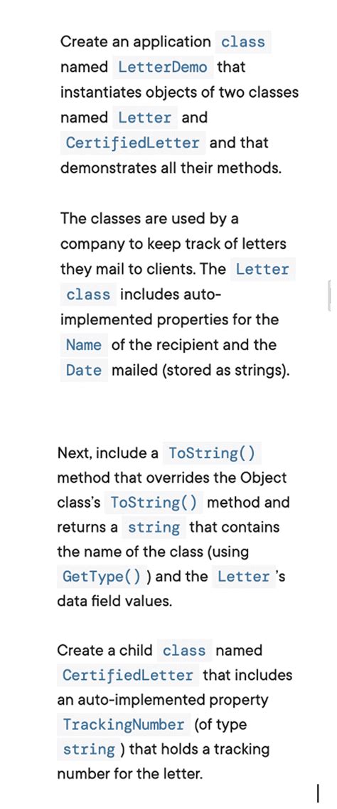 Solved Create An Application Class Named Letterdemo That