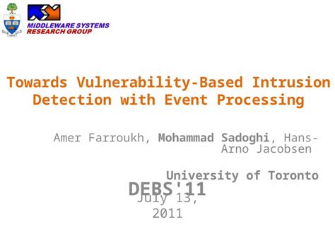 Pptx Towards Vulnerability Based Intrusion Detection With Event Processing Amer Farroukh