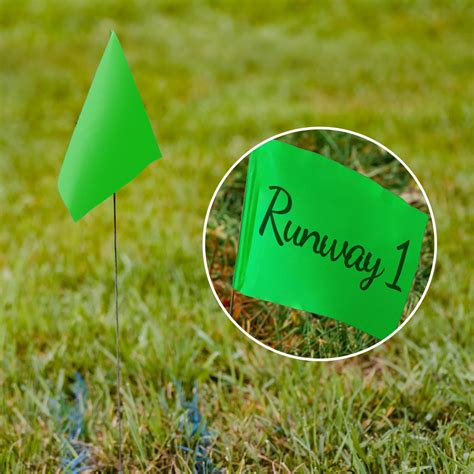 Zozen 100pack Marking Flags Green Marker Flags 15x4x5
