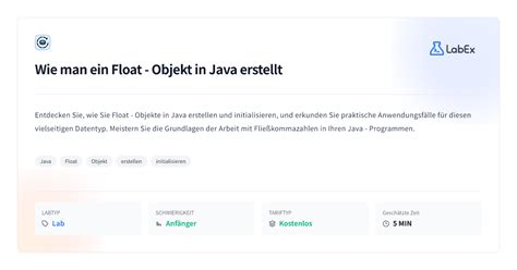 Wie Man Ein Float Objekt In Java Erstellt Labex