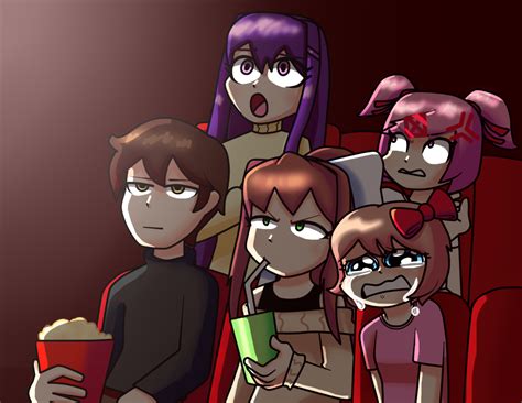 Doki Doki Movie Night By Rainbowart14 On Deviantart