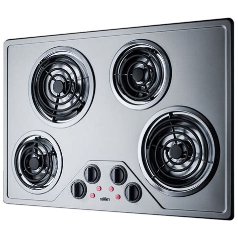 Summit 30 In 4 Burner Electric Cooktop Stainless Steel Pc