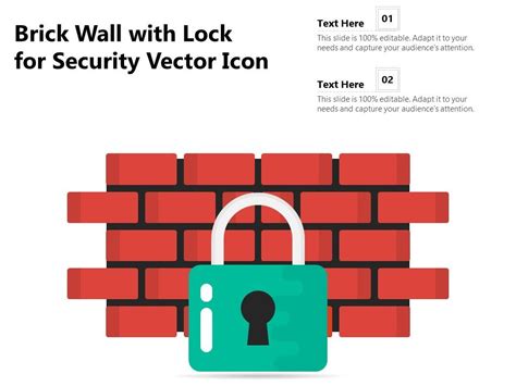 Brick Wall With Lock For Security Vector Icon Ppt Powerpoint Presentation P
