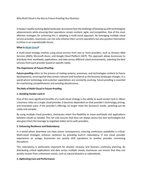 Ppt Why Multi Cloud Is The Key To Future Proofing Your Business