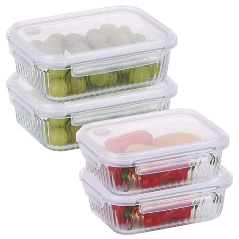 밀폐용기 웨이브락 내열유리 밀폐용기 V스팀홀 직사각 대용량 세트 1000mlx21500mlx2 네오플램샵