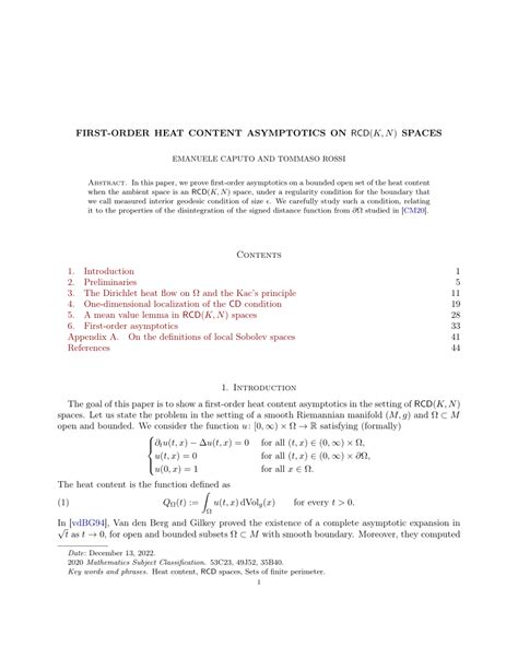pdf first order heat content asymptotics on { sf rcd} k n spaces