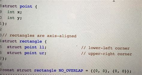 Solved C Overlap Has Two Struct Rectangle Type Parameters
