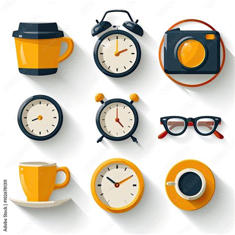 Collection Of Flat Vector Icons For Modern Digital Applications And Design Stock Illustration