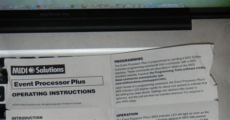 Infrequent Sound Sextex Technology Midi Solutions Event Processor Plus