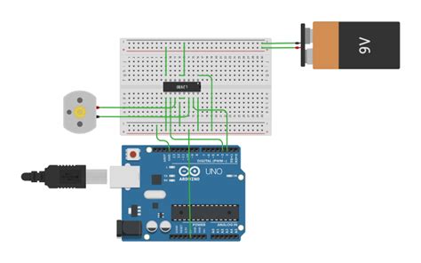 Circuit Design Puente H Arduino Tinkercad