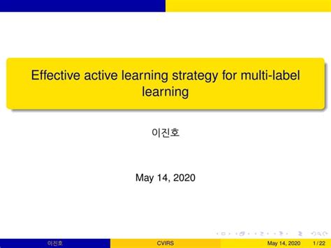 effective active learning strategy for multi label learning ppt