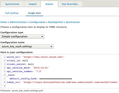Azure Key Vault Drupal Org
