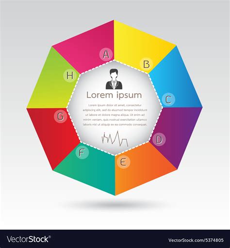 Business Octagon Diagram Infographic Presentation Vector Image