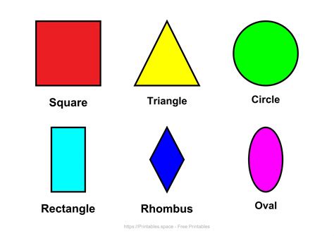 Colored Basic Shapes Printable Set Free Printables