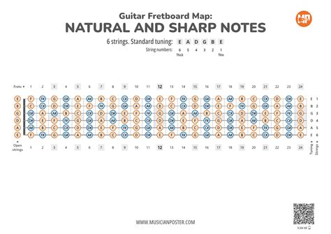 Guitar Printable Fretboard Map With All Notes