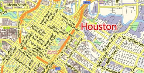 Houston City Map Printable Houston Texas City Map Art Print