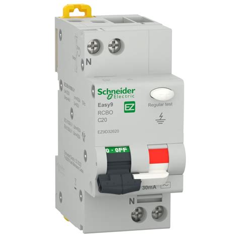 Disjunctor Diferential Rcbo 1p N 20a Capacitate Rupere 4500a Curba C Schneider Easy9 Ez9d32620