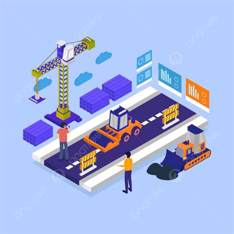 Isometric Infrastructure Development Illustration Background Isometric Business Computer Png