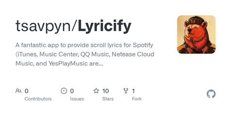 Github Tsavpynlyricify A Fantastic App To Provide Scroll Lyrics For