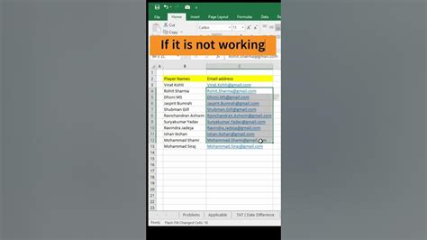 Quickly Create Email Address In Excel Shorts Excelshorts Exceltips Youtube