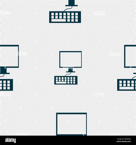 Computer Monitor And Keyboard Icon Seamless Abstract Background With Geometric Shapes Vector
