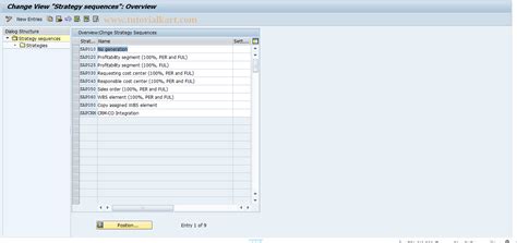 KSR ORC SAP Tcode Strategy Sequences Internal Orders