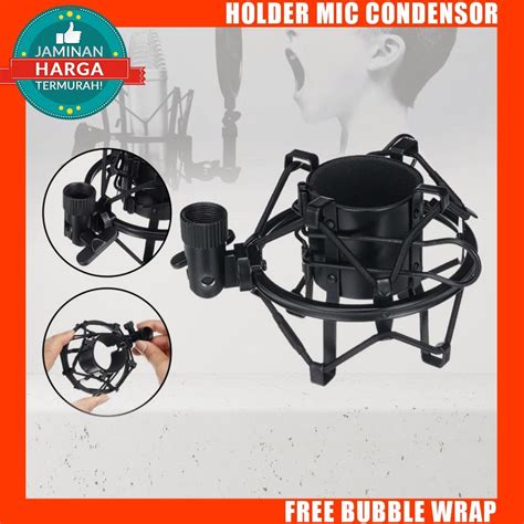 Jual Holder Mic Condenser Shockproof Mount Pegangan Mikrofon Kondensor Sh 100 Black Shopee