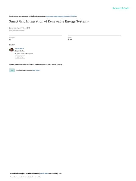 Smart Grid Integration Of Renewable Energy Systems October 2018 Pdf Power Inverter