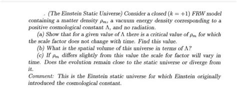 Solved Frw Singularity Theorem Show In The Context Of The