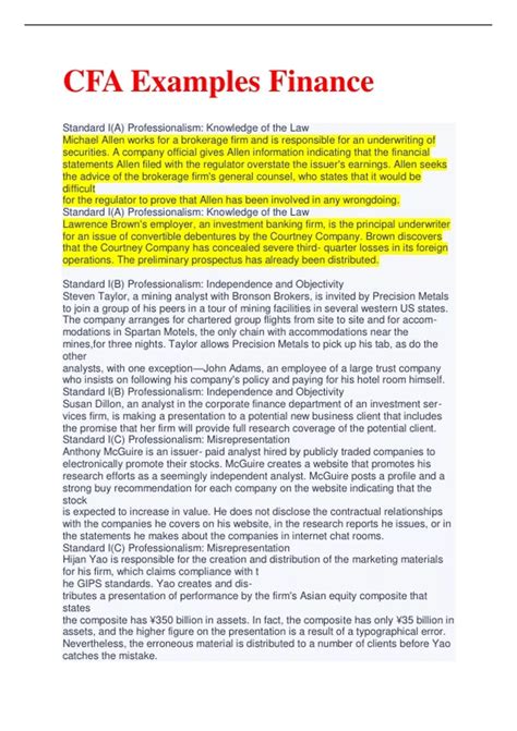 Cfa Examples Finance Manifest Academic Mastery Cfa Finance Stuvia Us