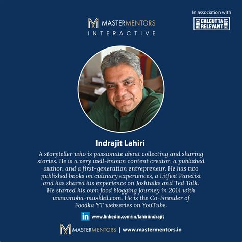 Master Introducing Indrajit Lahiri Founder Of Foodka As Our