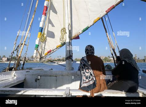 Egypt Asyut Nile River Faluka Sailing Boat Ägypten Assiut Fluß