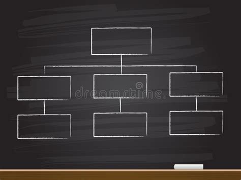 Chalk Hand Drawing With Hierarchy Chart Vector Illustration Stock Vector Illustration Of