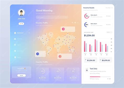 Premium Vector Infographic Dashboard Uiux Design With Graphs Charts