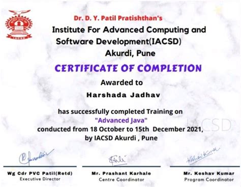 harshada jadhav on linkedin java training pune