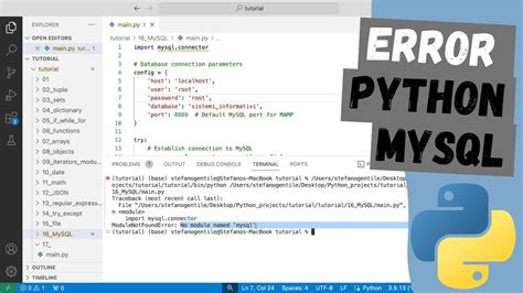 ModuleNotFoundError While Connecting To MySQL Database Using Python YouTube