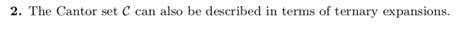 2 the cantor set c can also be described in terms of