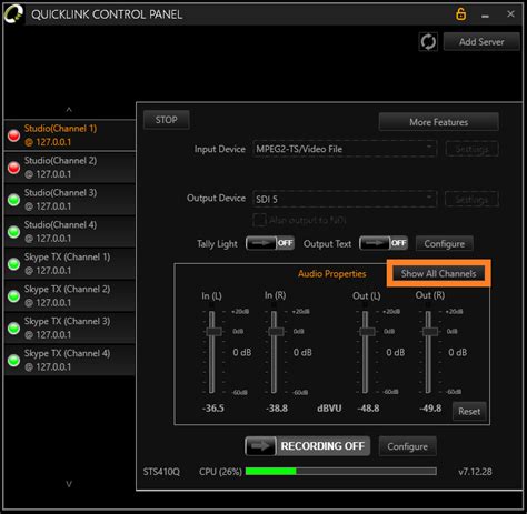 Multi Channel Audio Quicklink Knowledge Base