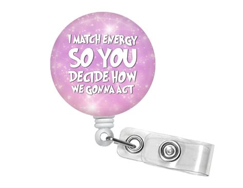 Funny Retractable Badge Reel For Nurse Doctor Employee Id I Match Energy Office Funny Retractable Badge Reel For Nurse Doctor Employee Id I Match Energy Office