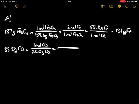 Solved Mining Companies Use This Reaction To Obtain Iron From Iron Ore