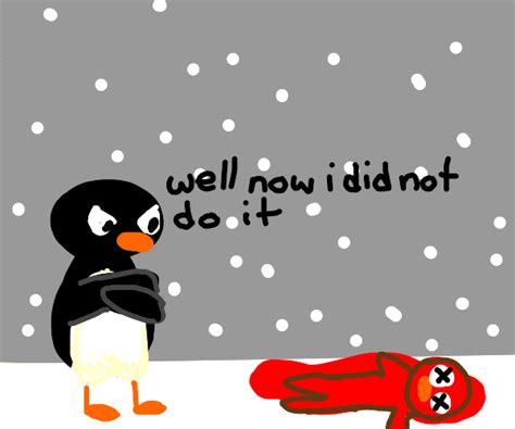 Pingu The Tv Character Kills Elmo Drawception