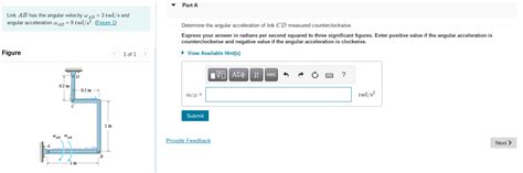 Solved Link AB has the angular velocity ωAB rad s and Chegg