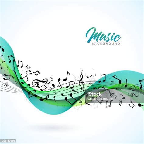 떨어지는 노트와 초대 배너 파티 포스터 인사말 카드에 대 한 흰색 바탕에 초록 색상 디자인 벡터 음악 그림 0명에 대한 스톡 벡터 아트 및 기타 이미지 Istock